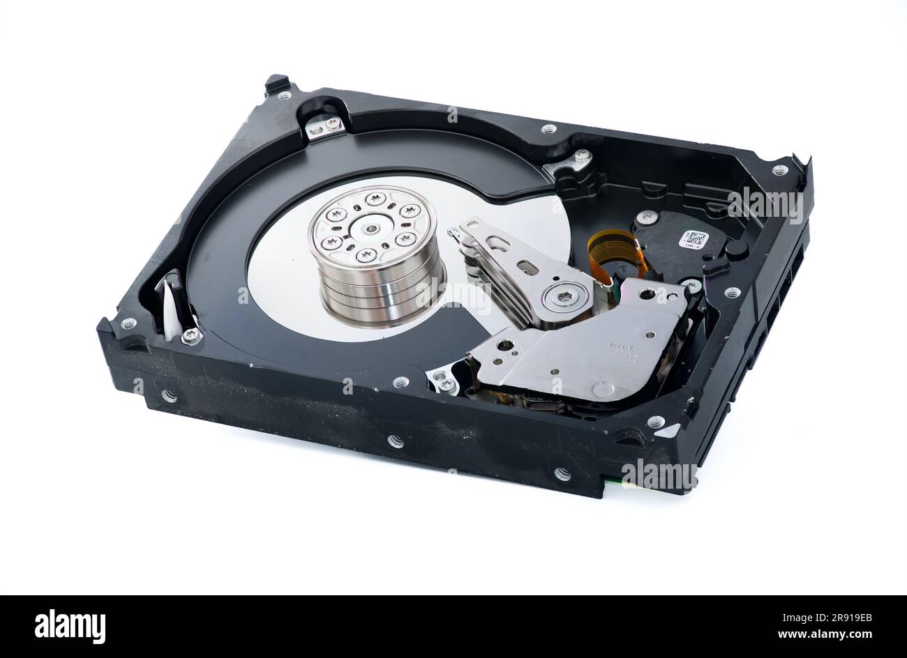Hard drive from an old computer isolated on a white background Stock ...