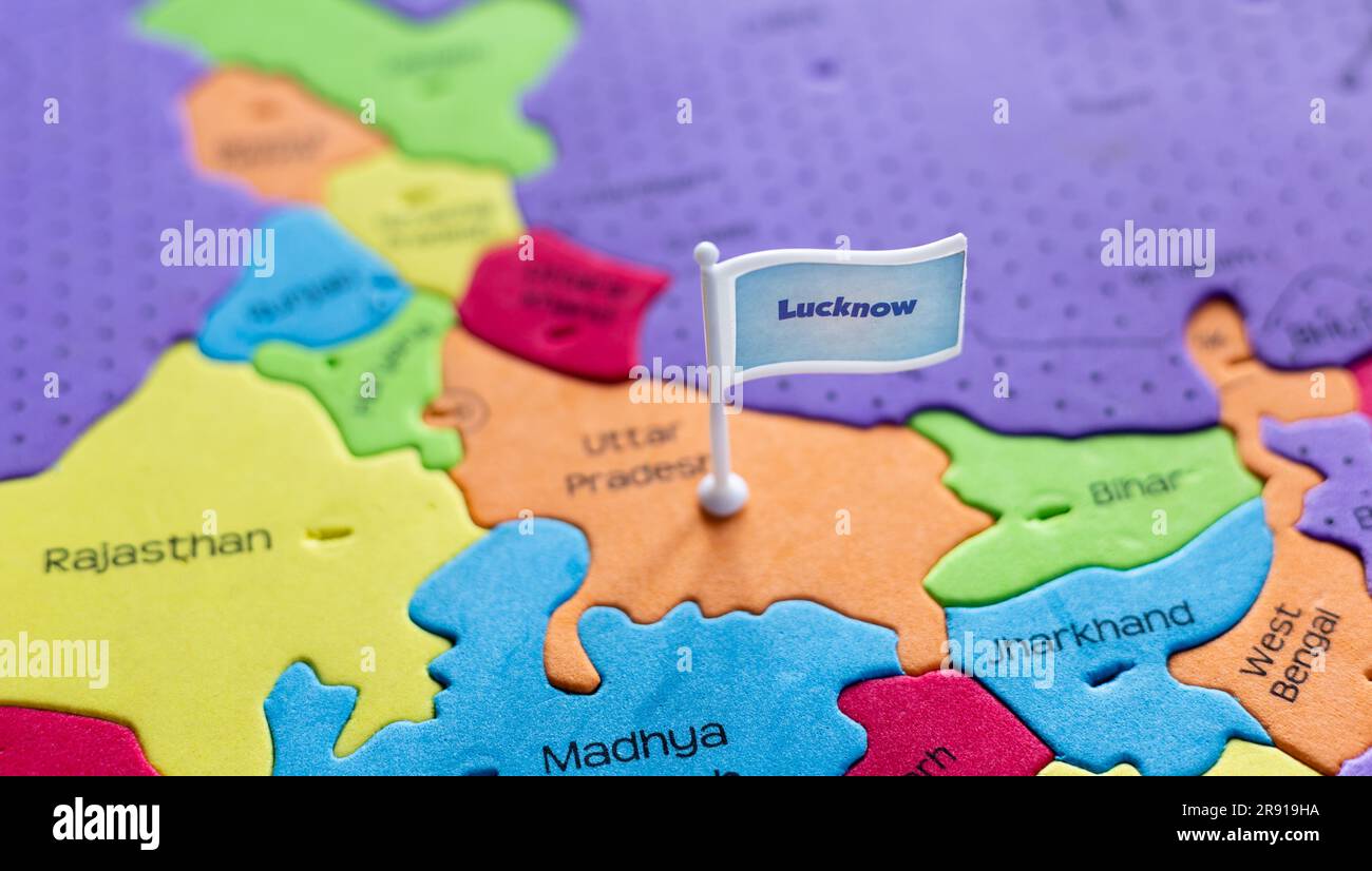 Selective focus on Lucknow - the capital city of Uttar Pradesh on an ...