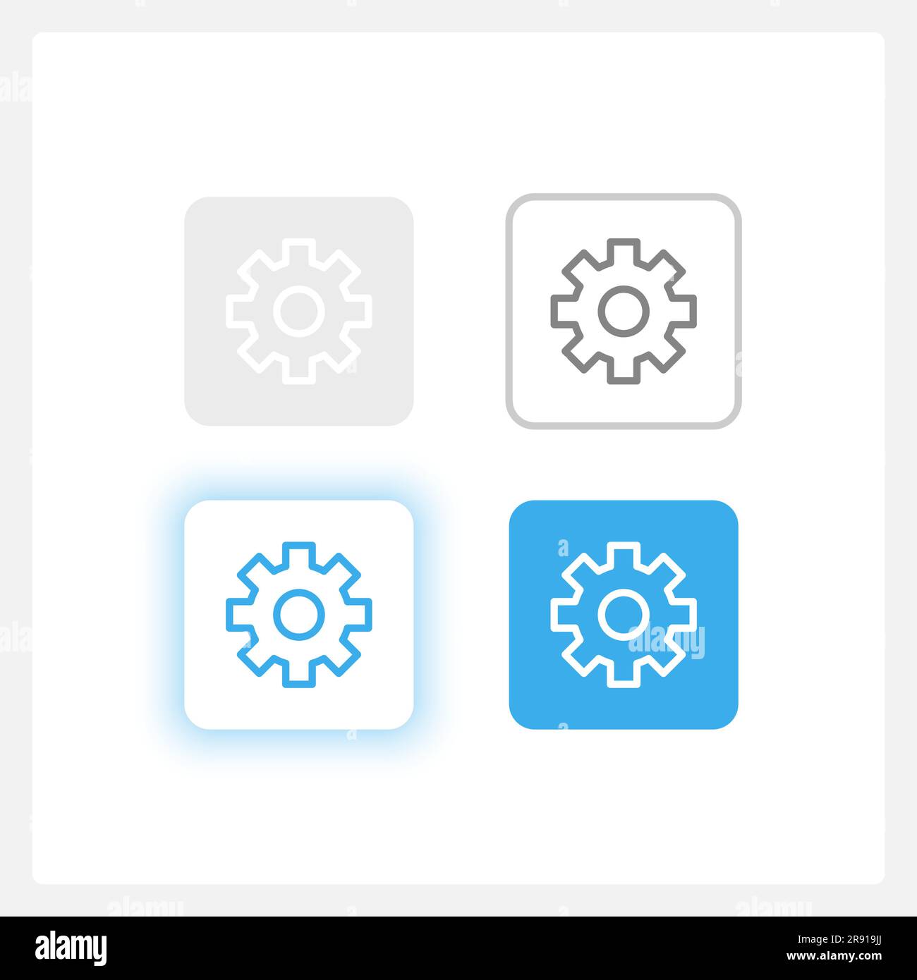 Setting gear UI elements kit Stock Vector Image & Art - Alamy