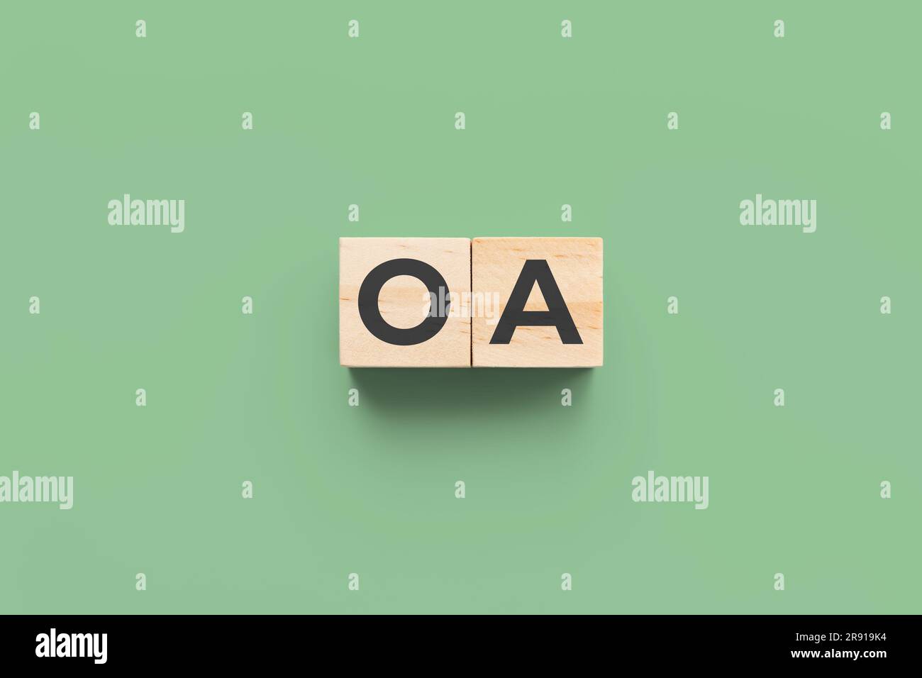 OA (Osteoarthritis) wooden cubes on greed background Stock Photo - Alamy