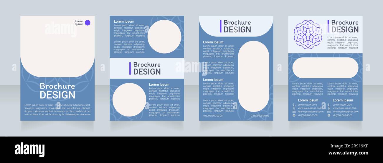 Blue boho ornamental blank brochure design Stock Vector Image & Art - Alamy