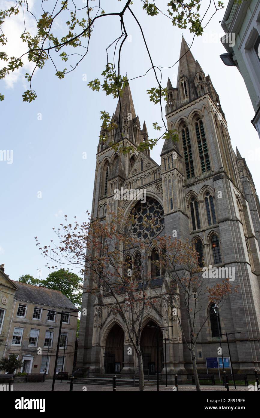 The front elevation of Truro Cathedral in Cornwall Stock Photo - Alamy