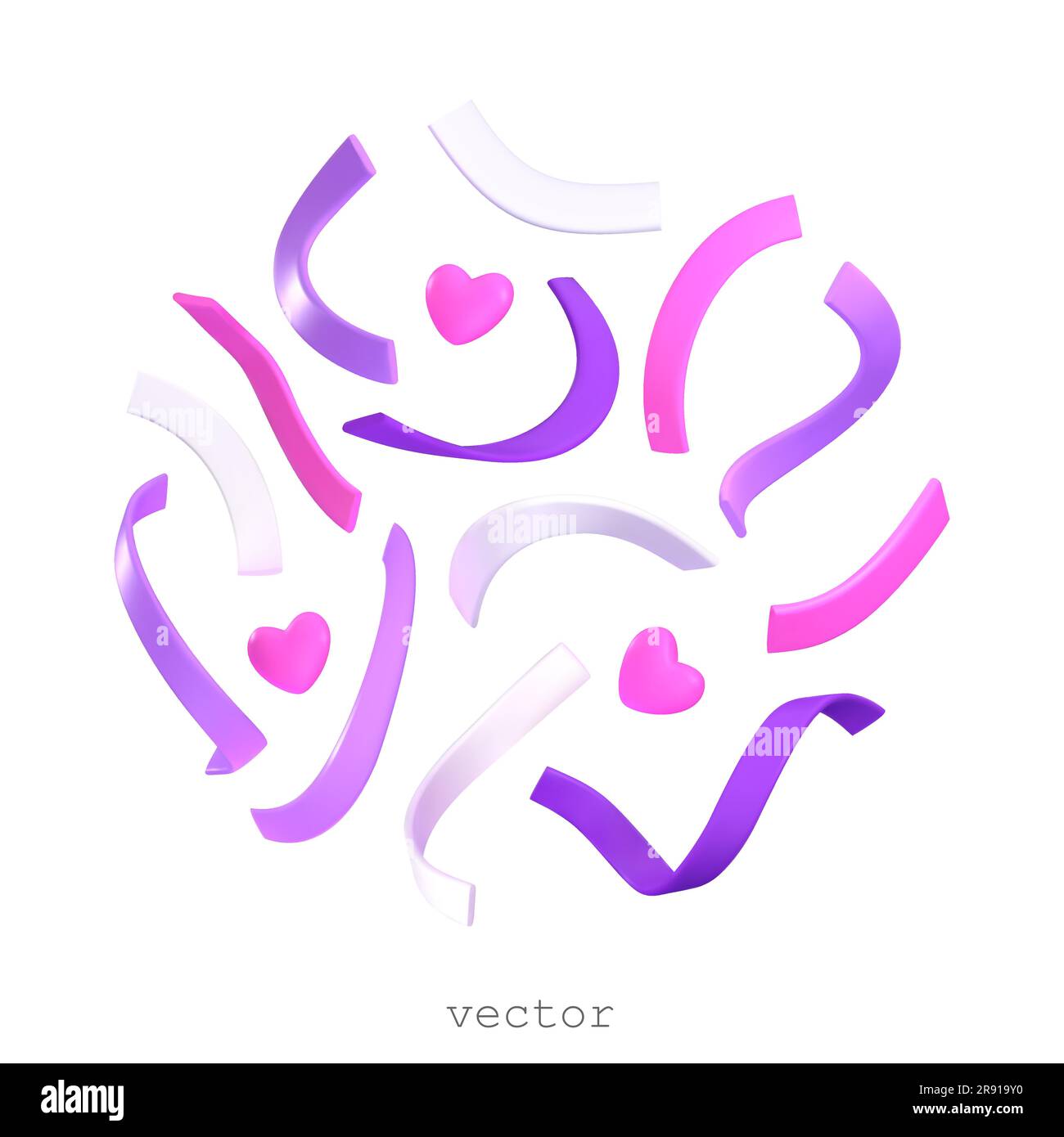 Elements in shape hearts Cut Out Stock Images & Pictures - Alamy