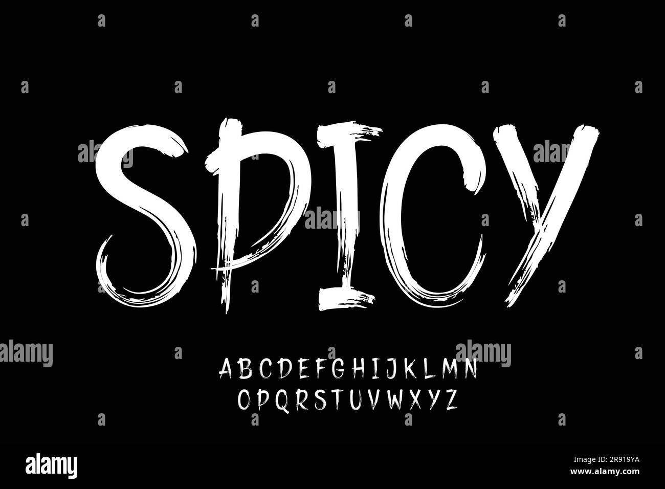 Creative spicy brush stroke style typeface display font vector ...