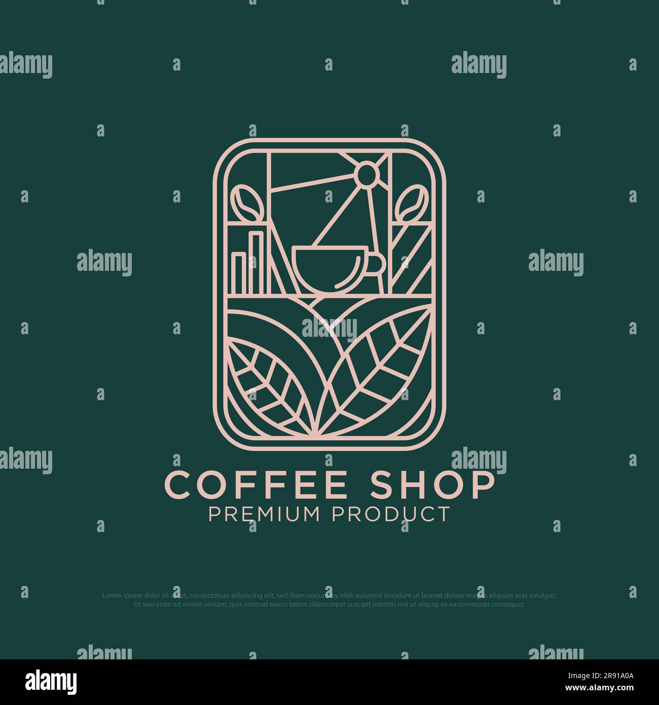 Outline Coffee logo design vector, vintage Outdoor coffee logo ...