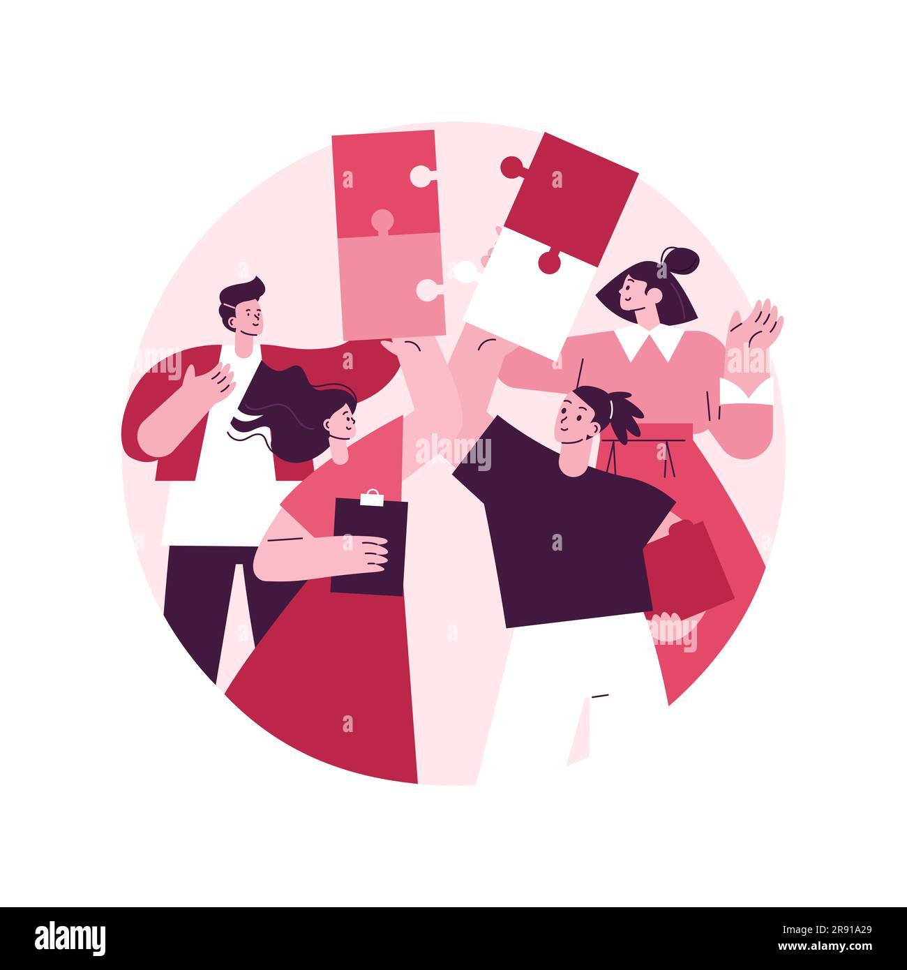 Collaboration Abstract Concept Vector Illustration Working Team Collaboration Enterprise