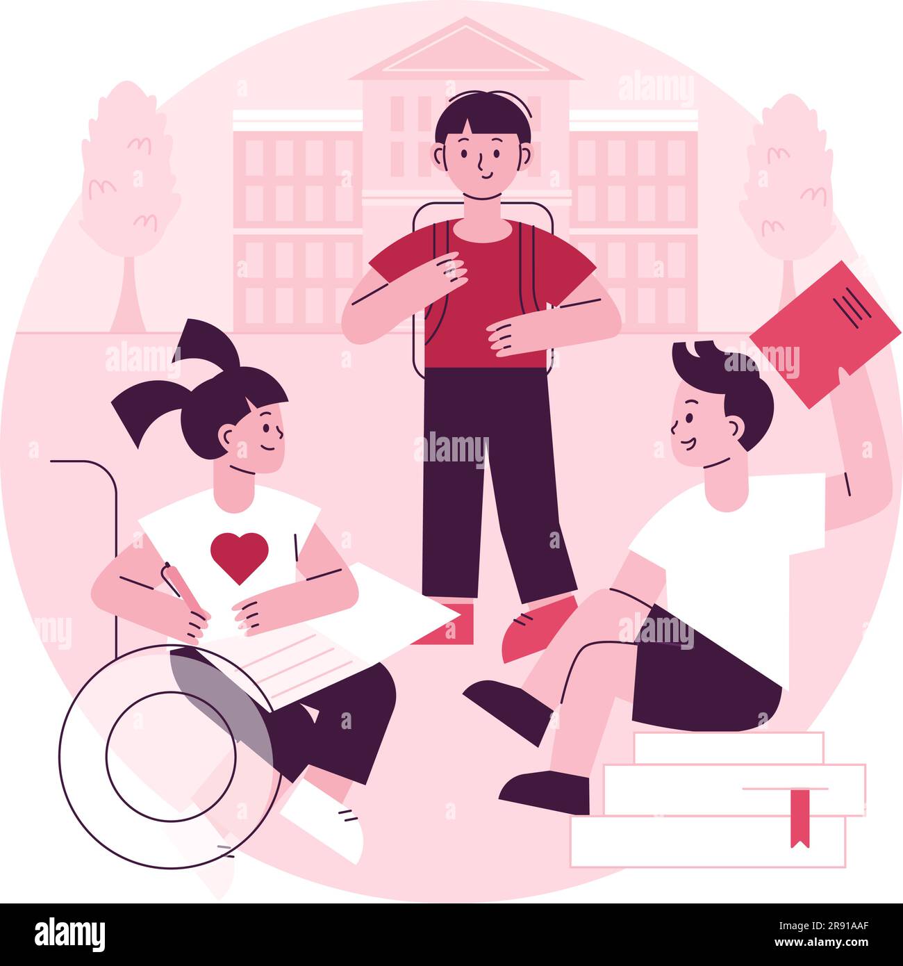 Socialization of pupils abstract concept vector illustration ...