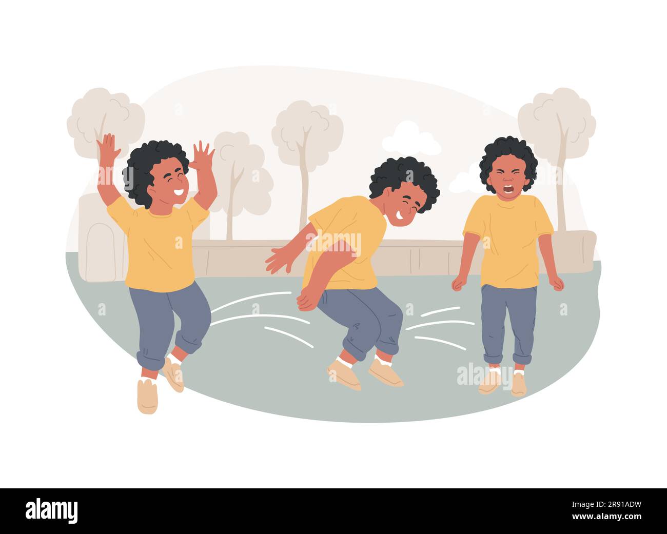 Attention deficit hyperactivity disorder isolated concept vector illustration. Developmental ...