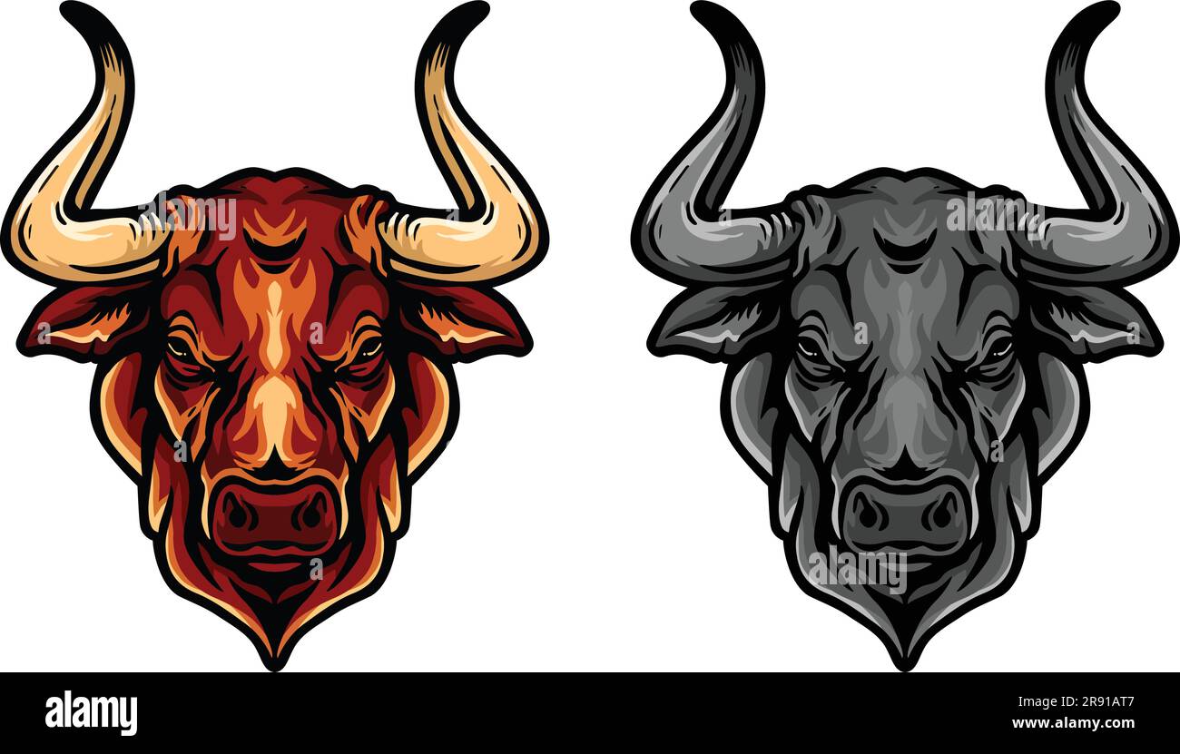 Bull skull vector vectors Cut Out Stock Images & Pictures - Alamy