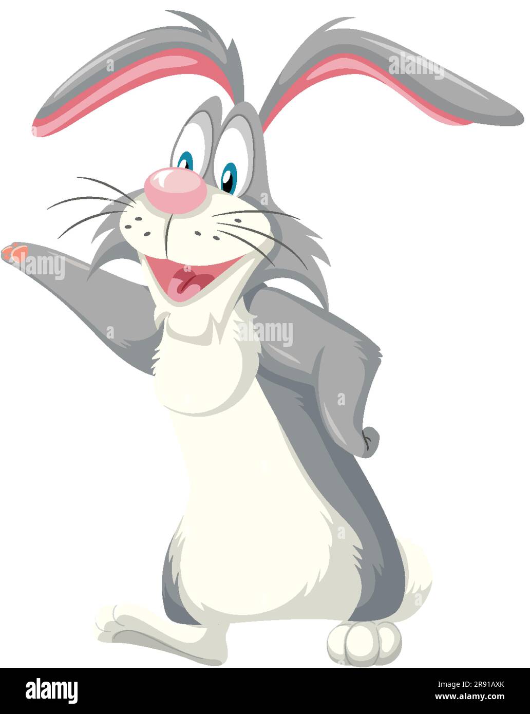 Cute playful rabbit cartoon character illustration Stock Vector Image ...