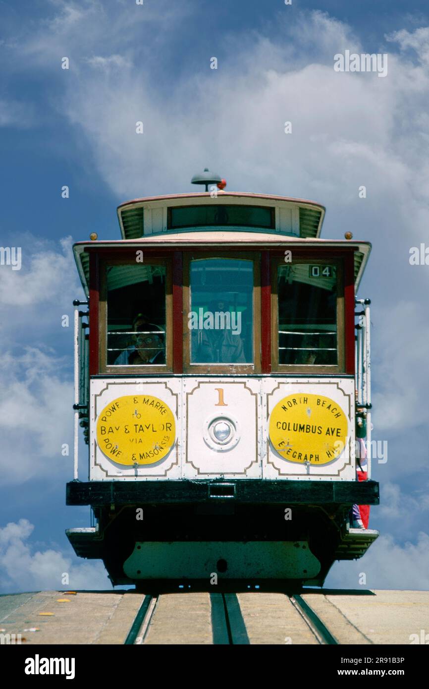 Powell Street Cable Car, Nob Hill, San Francisco, California Stock ...