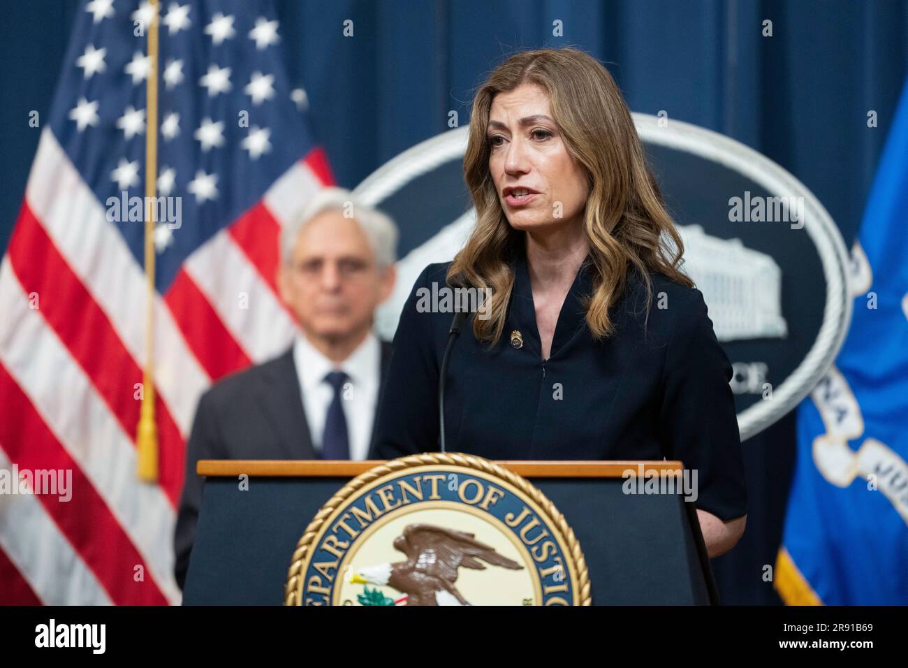 DEA Administrator Anne Milgram speaks at a press conference with ...