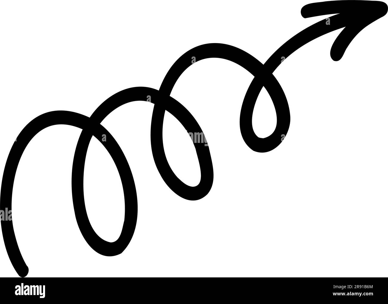 Doodle swirling arrow. Hand drawn vector illustration Stock Vector ...