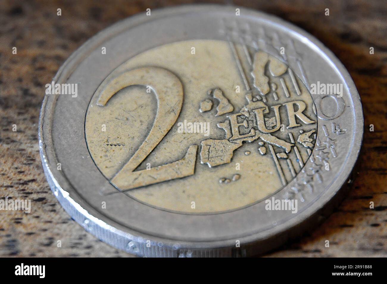In this photo illustration, a Greek two euro coin seen on display Stock ...