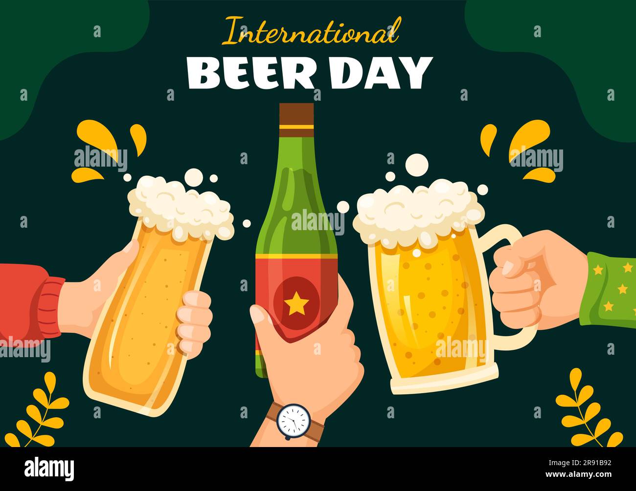 International Beer Day Vector Illustration with Cheers Beers ...