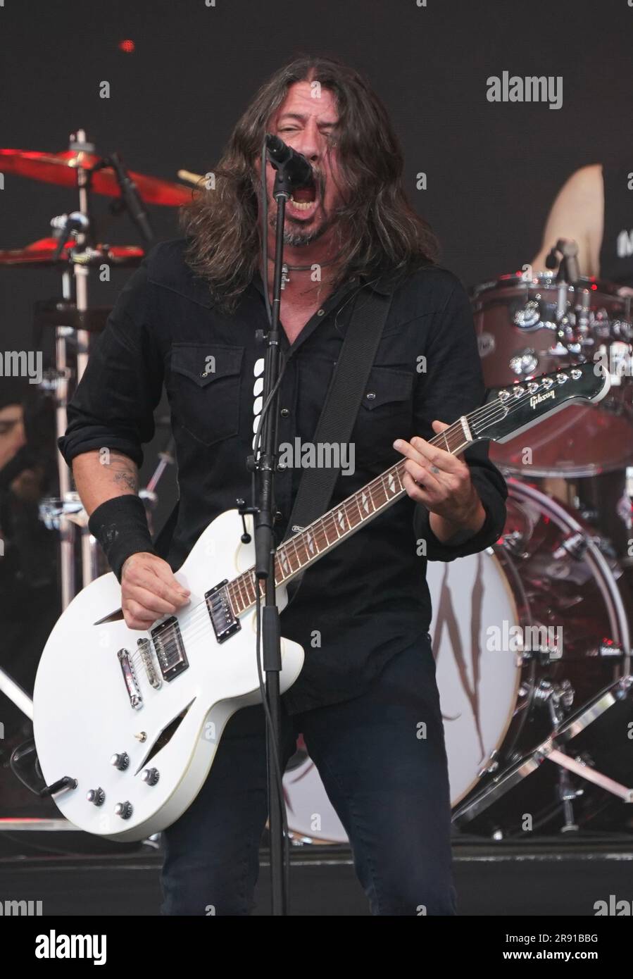 The Foo Fighters, performing under the name 'The ChurnUps', on the ...