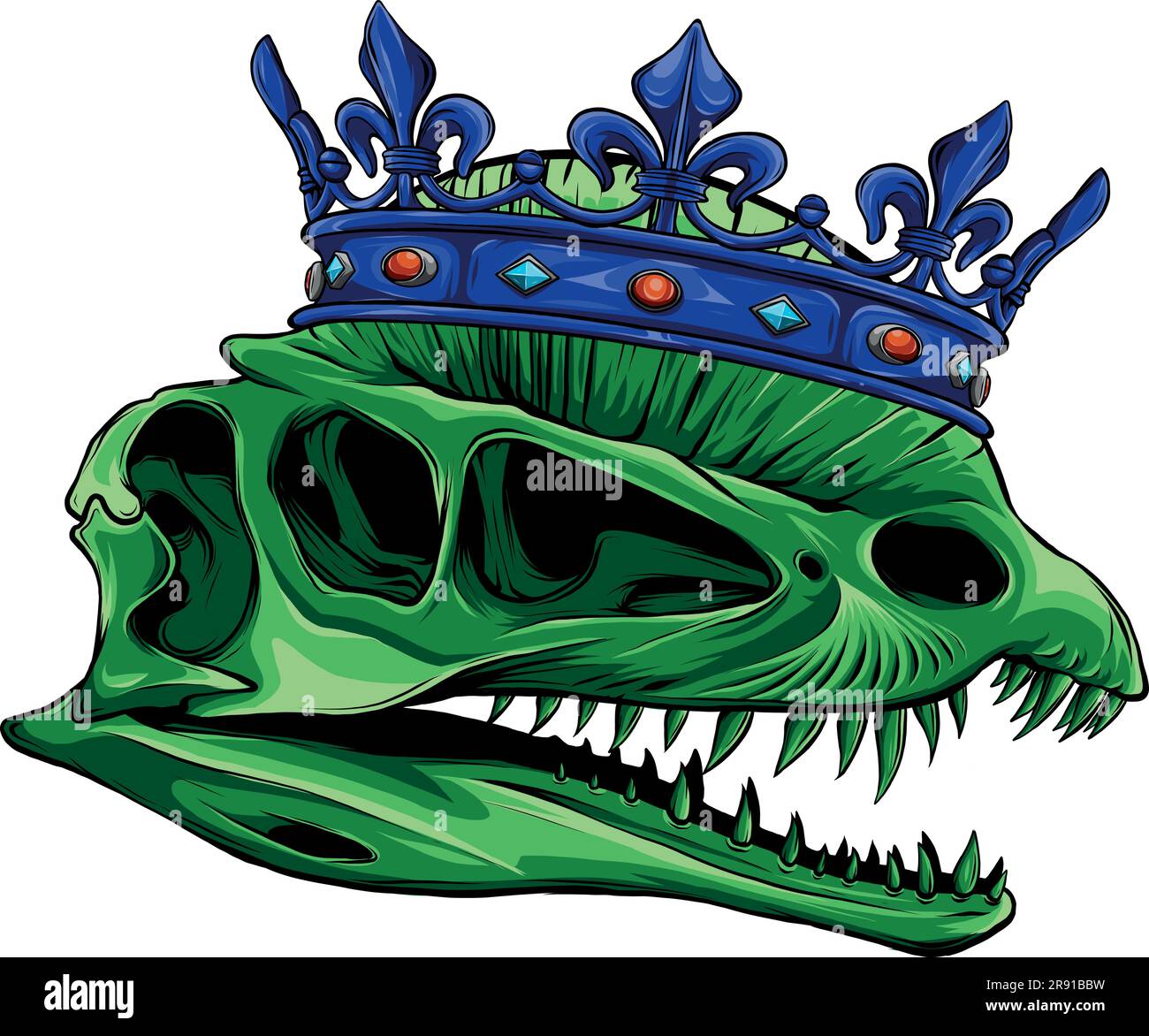 Vector illustration of dinosaur skull with skull Stock Vector Image & Art - Alamy