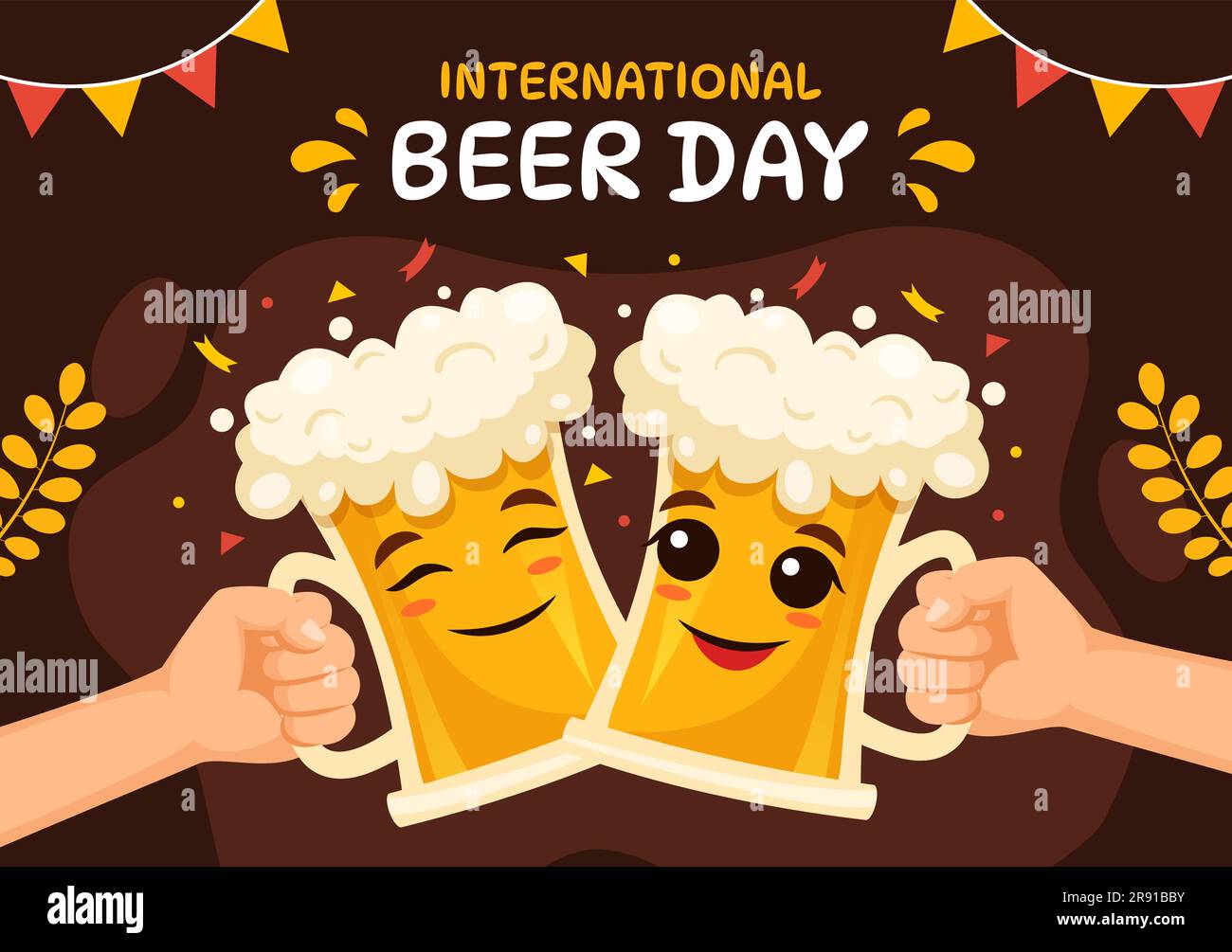 International Beer Day Vector Illustration with Cheers Beers ...