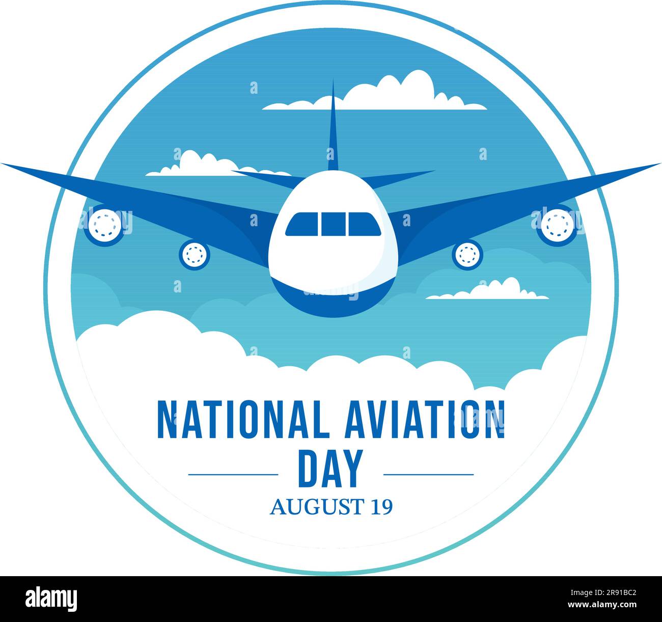 National Aviation Day Vector Illustration of Plane with Sky Blue ...