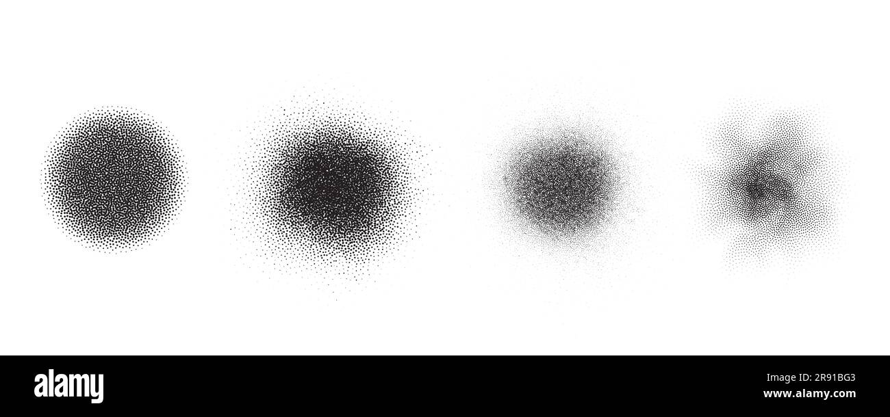 Spray circles gradient noise. Dotted rounds with grunge textured effect ...