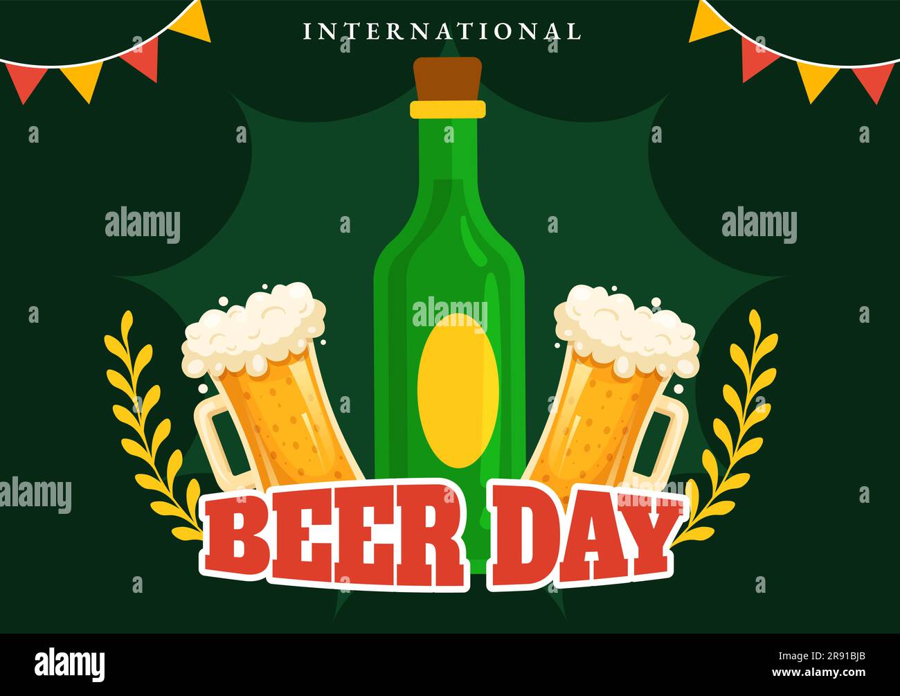 International Beer Day Vector Illustration with Cheers Beers ...
