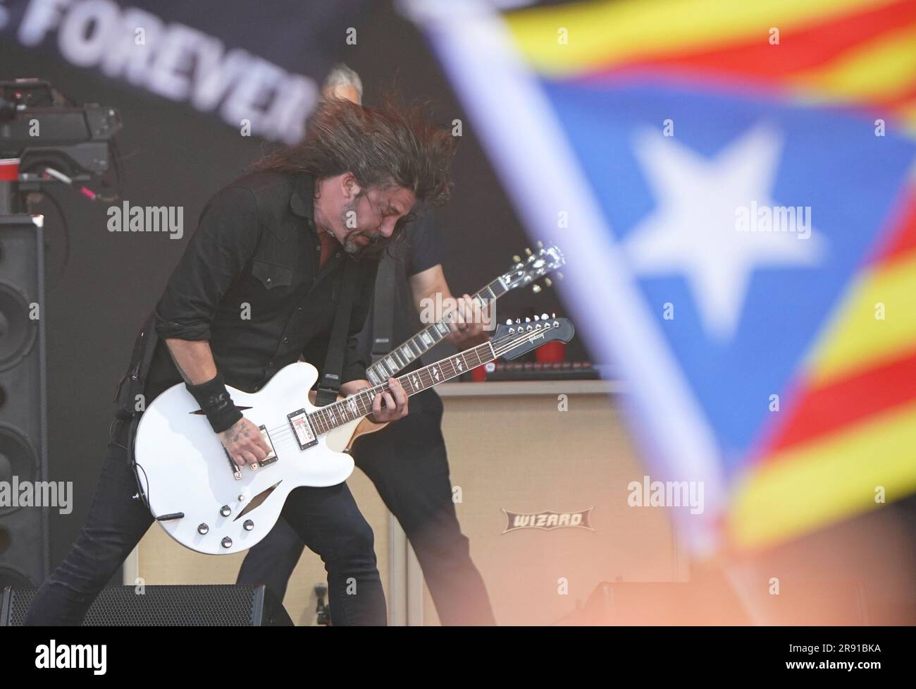 The Foo Fighters, performing under the name 'The ChurnUps', on the ...