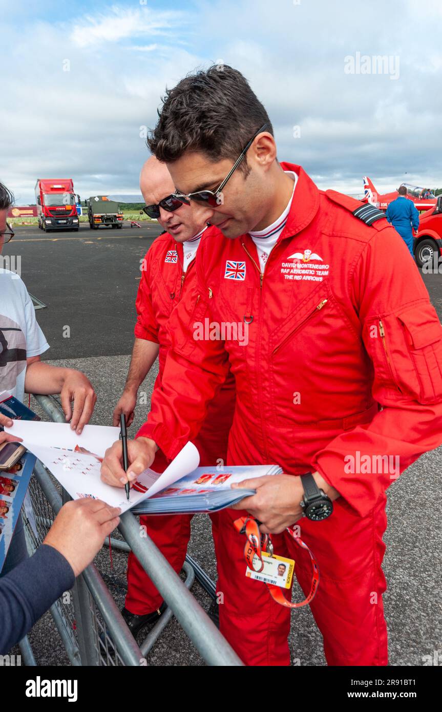 David Montenegro and other Red Arrows pilots signing autographs for ...