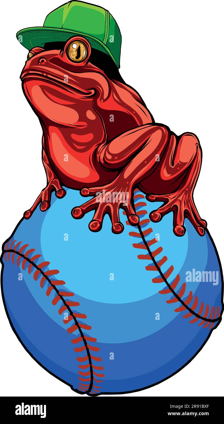 vector illustration of frog on baseball ball Stock Vector Image & Art ...