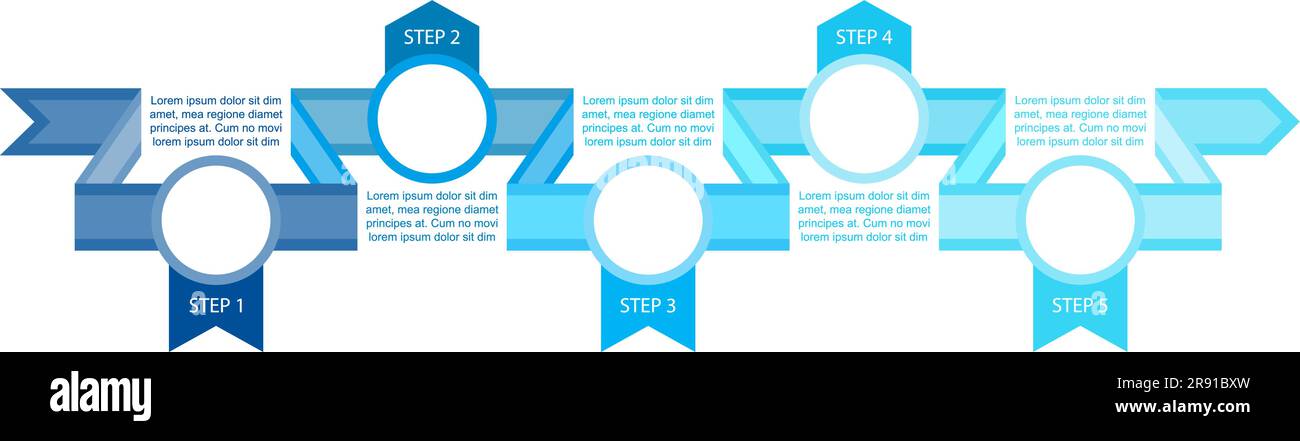 Brainstorming for project blue infographic chart design template Stock ...