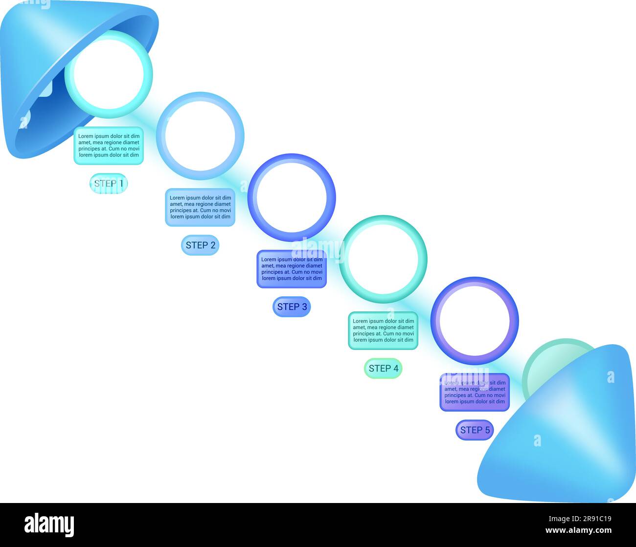 Professional blue infographic chart design template Stock Vector Image ...