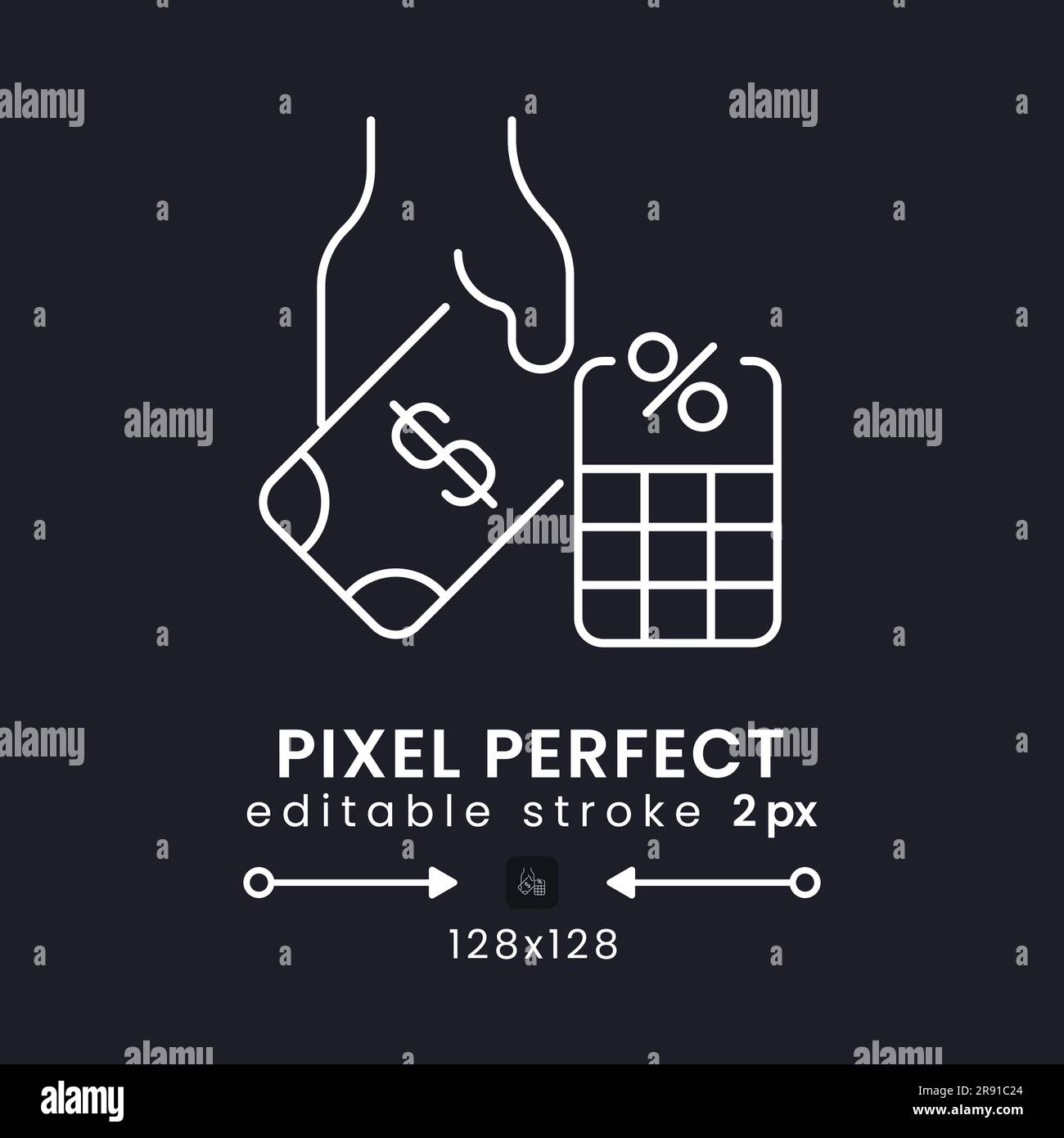 Payroll tax white linear desktop icon on black Stock Vector Image & Art ...