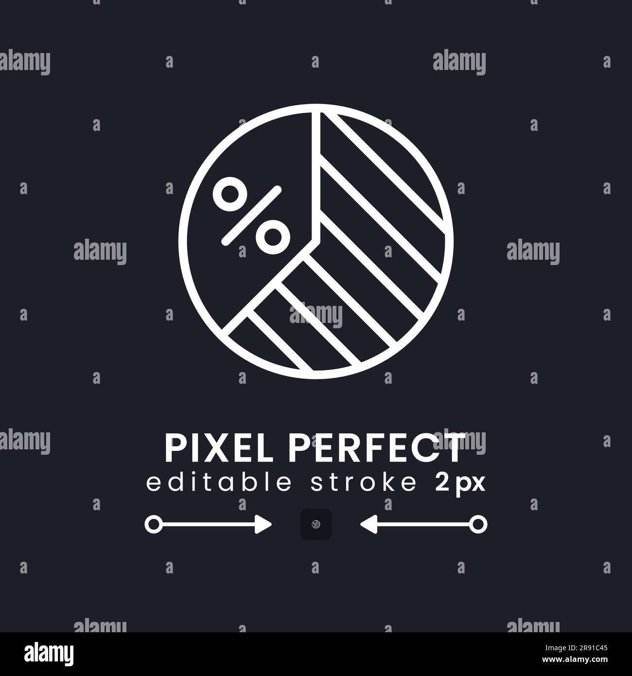 Pie chart white linear desktop icon on black Stock Vector Image & Art ...
