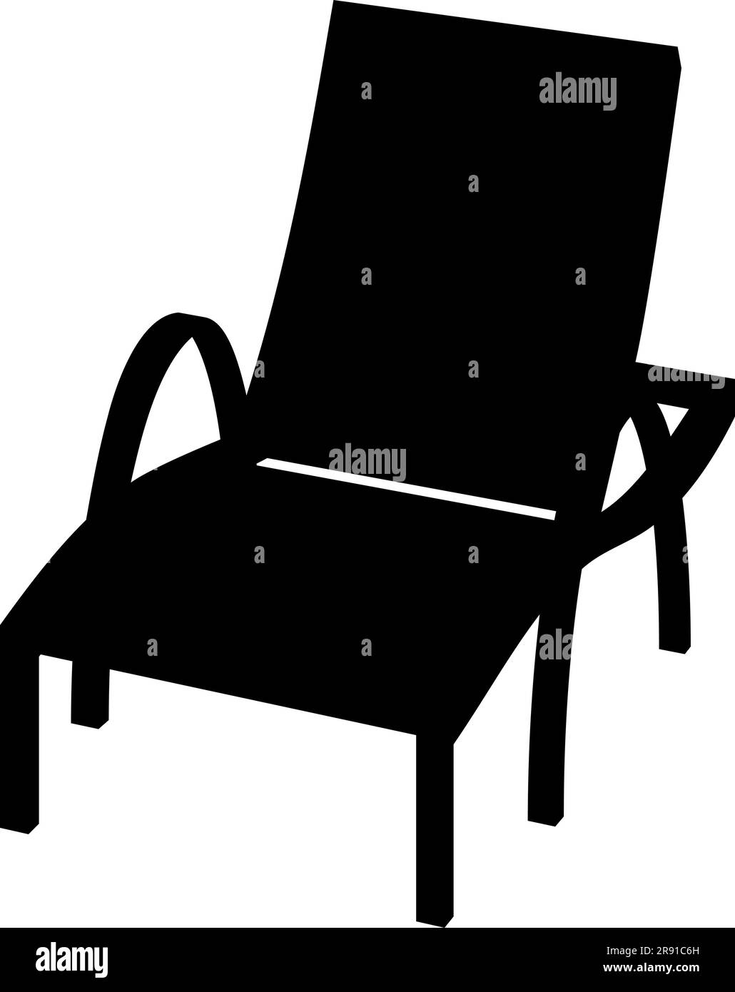 Vector shape of beach sun lounger. Vector illustration of chaise longue ...