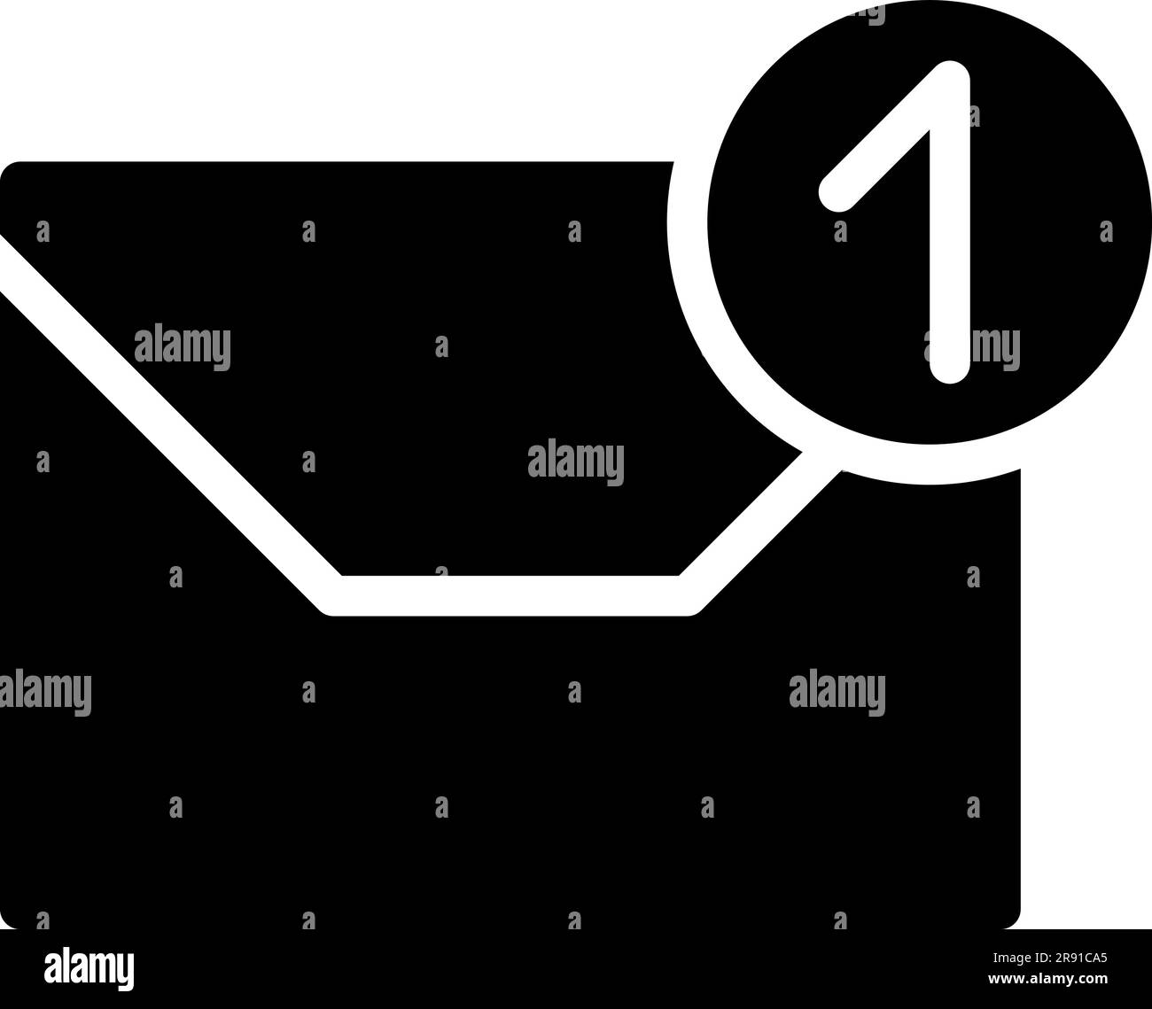 Email notification black glyph icon Stock Vector Image & Art - Alamy