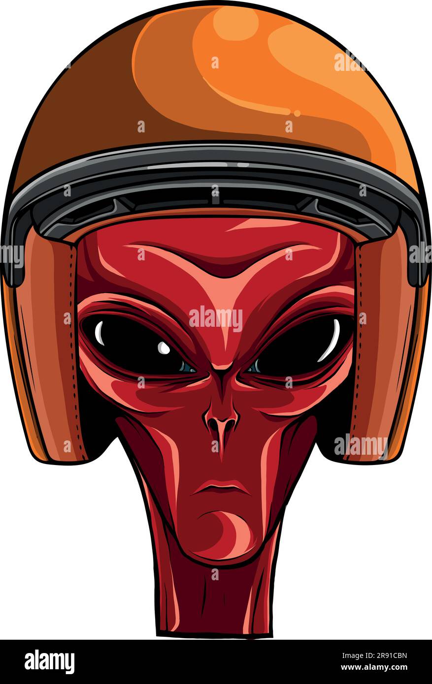 vector illustration of alien head with helmet Stock Vector Image & Art ...