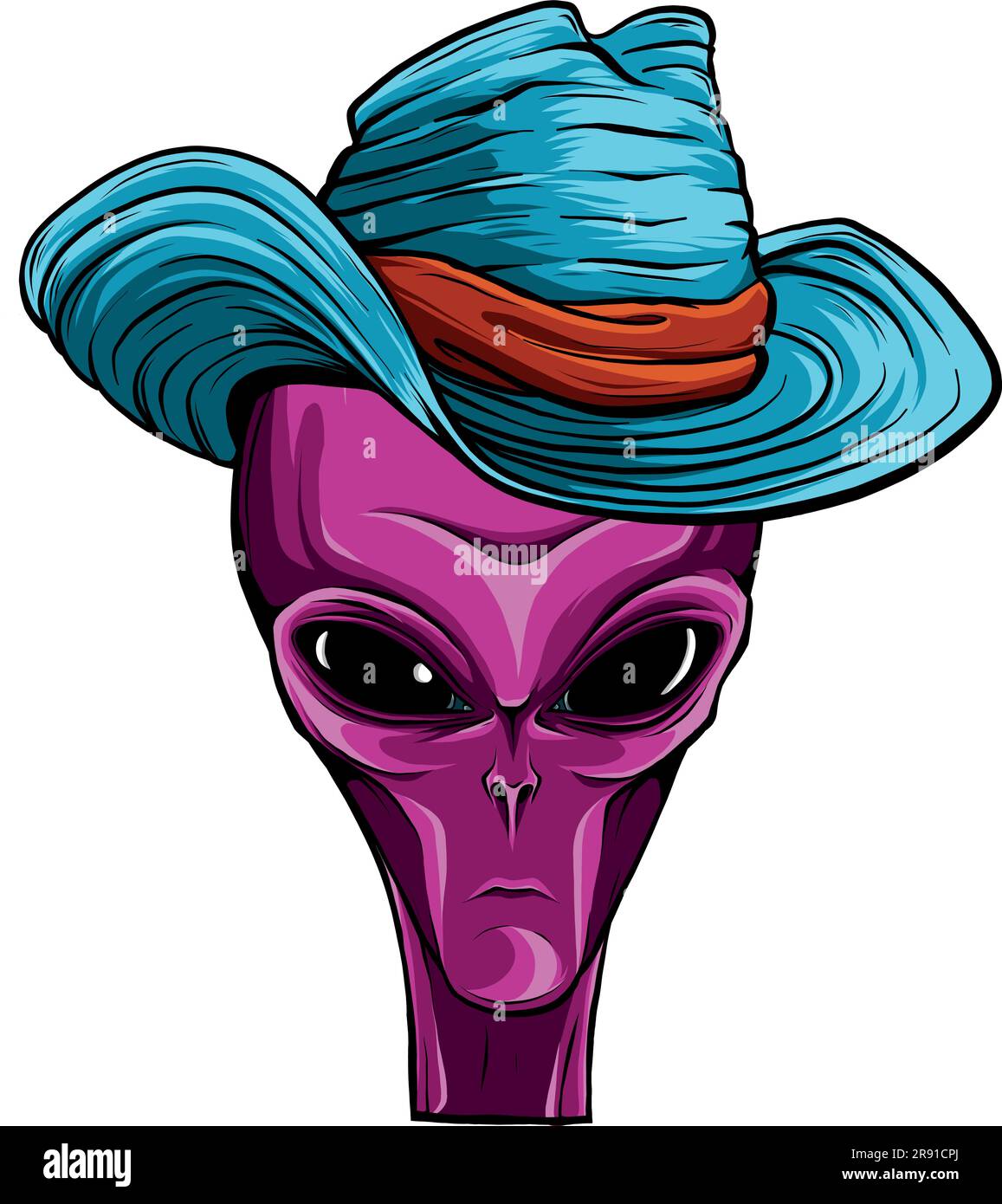 vector illustration of alien head cowboy design Stock Vector Image ...