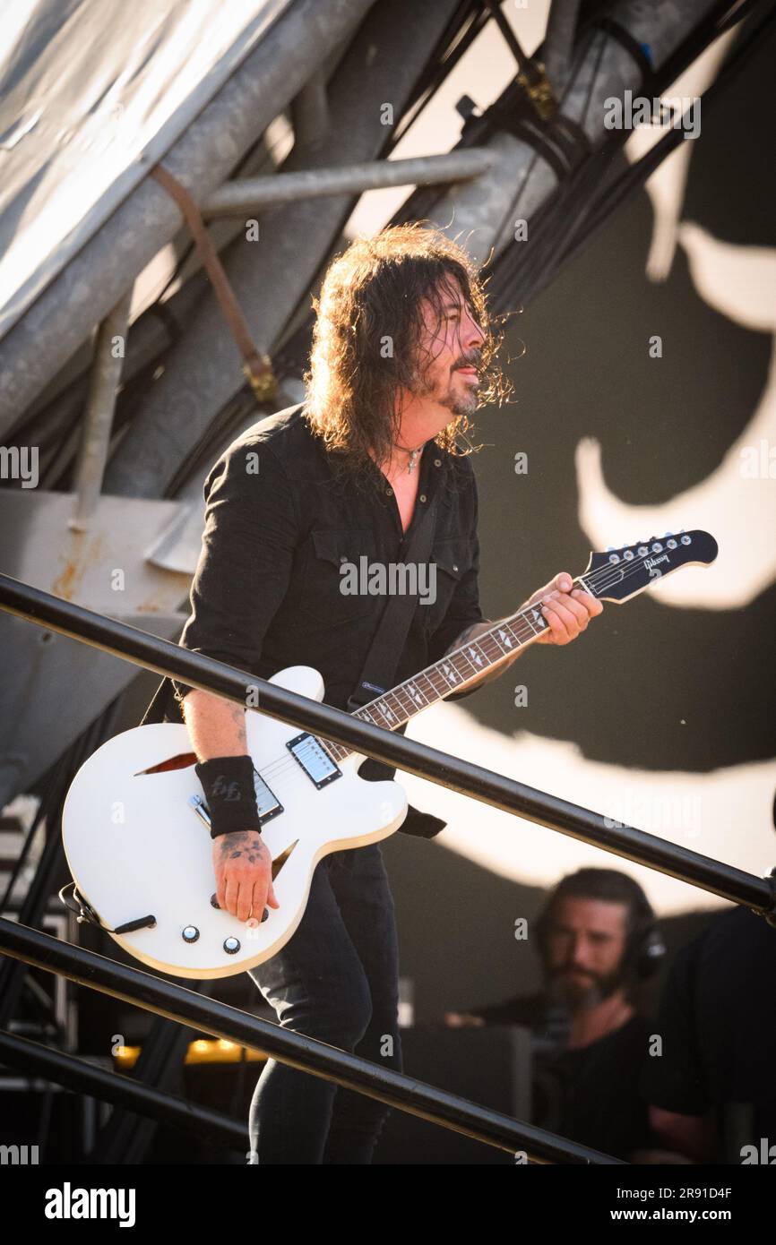 Somerset, UK. 23 June 2023. Dave Grohl of the Foo Fighters performing ...