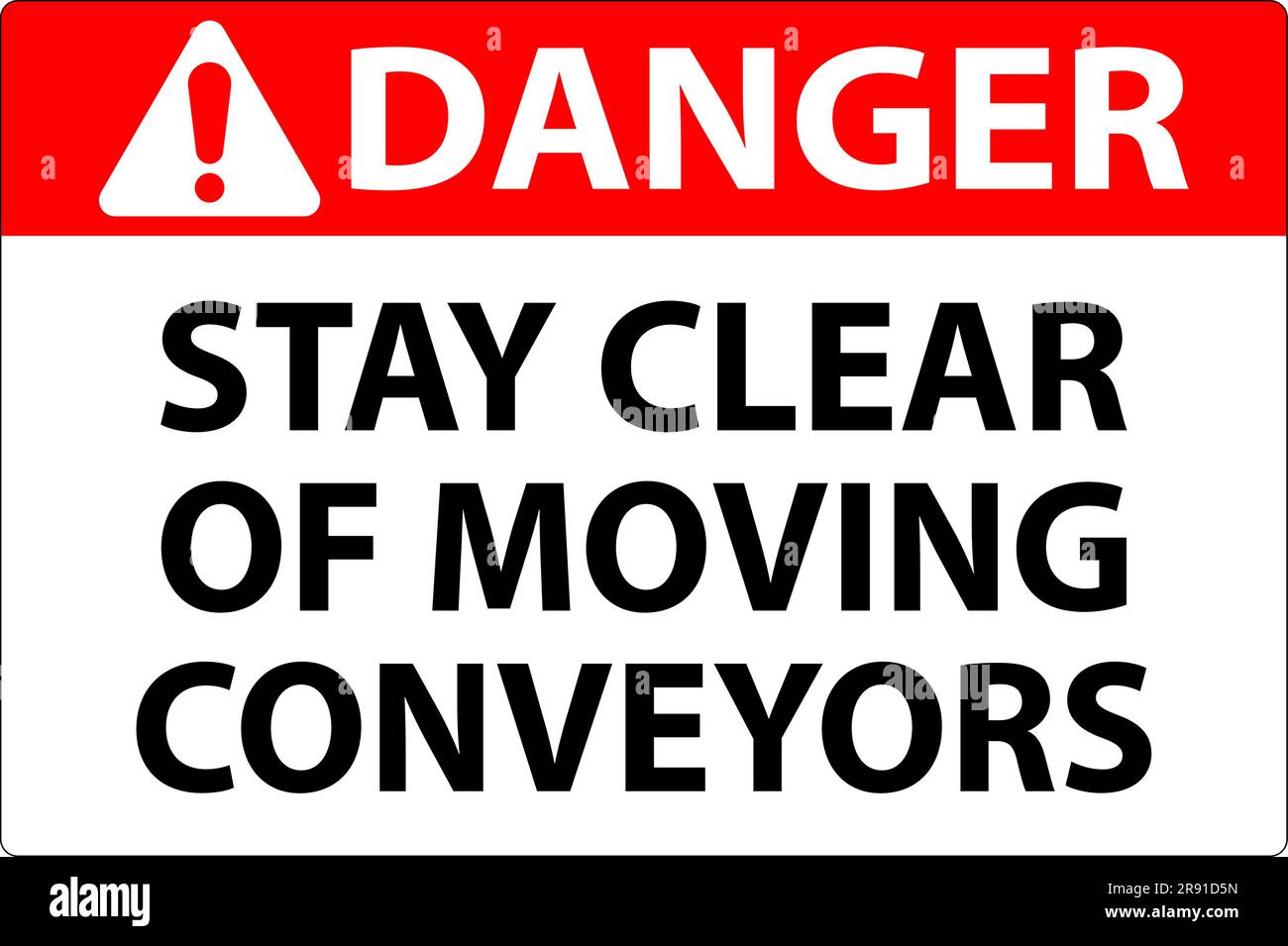 Danger Sign Moving Conveyors Stay Clear Stock Vector Image & Art - Alamy