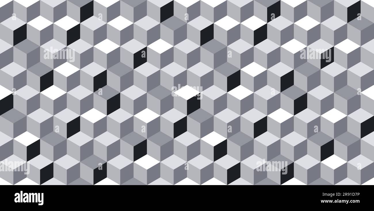Abstract cube pattern. 3D optical illusion tumbling blocks hexagon ...