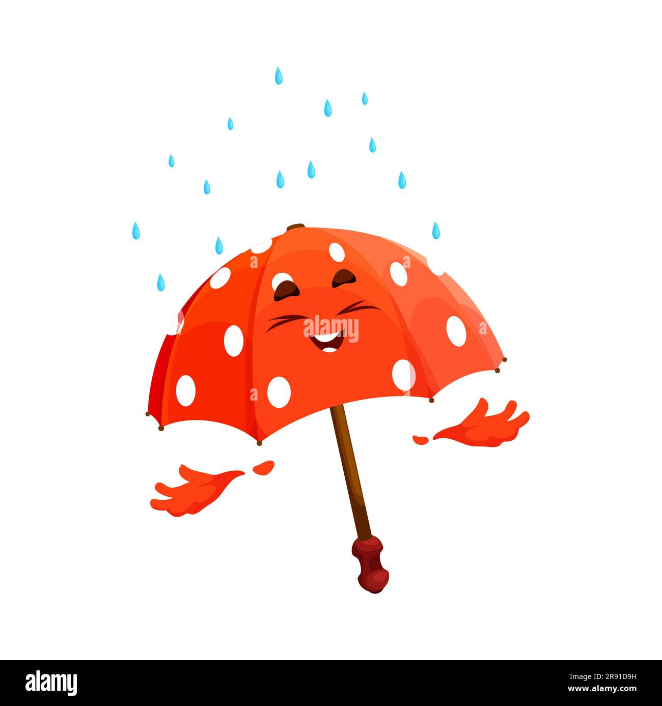 Red polka dot umbrella Stock Vector Images - Alamy