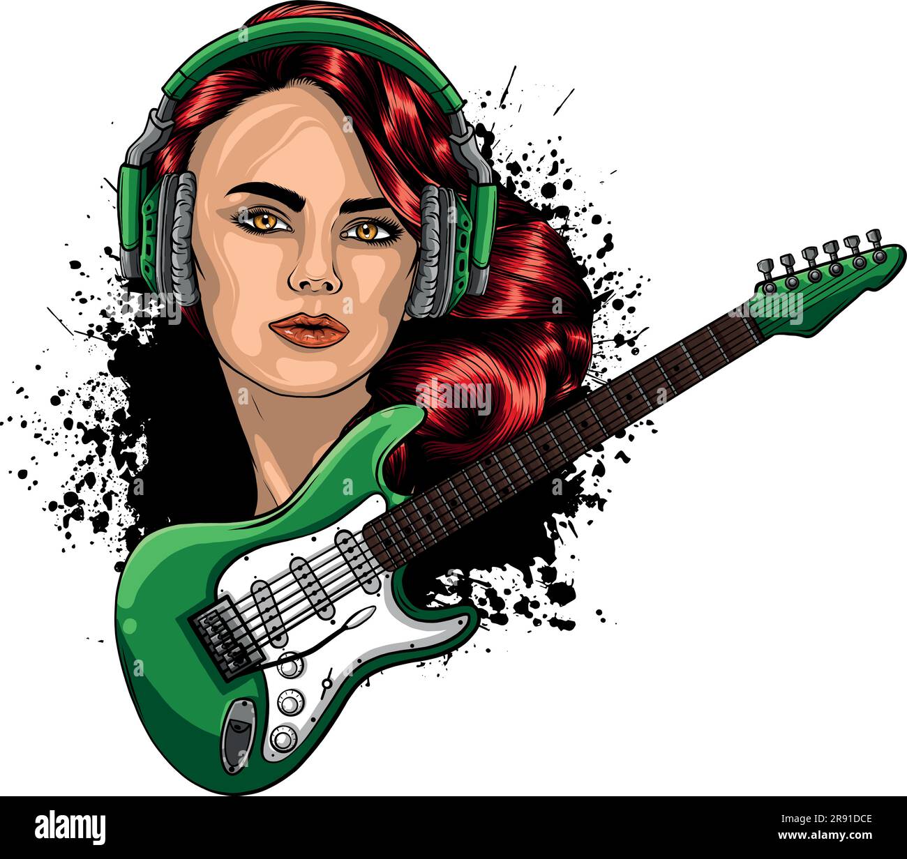 vector illustration of Girl with electric guitar Stock Vector Image ... vector illustration of Girl with electric guitar Stock Vector Image ...