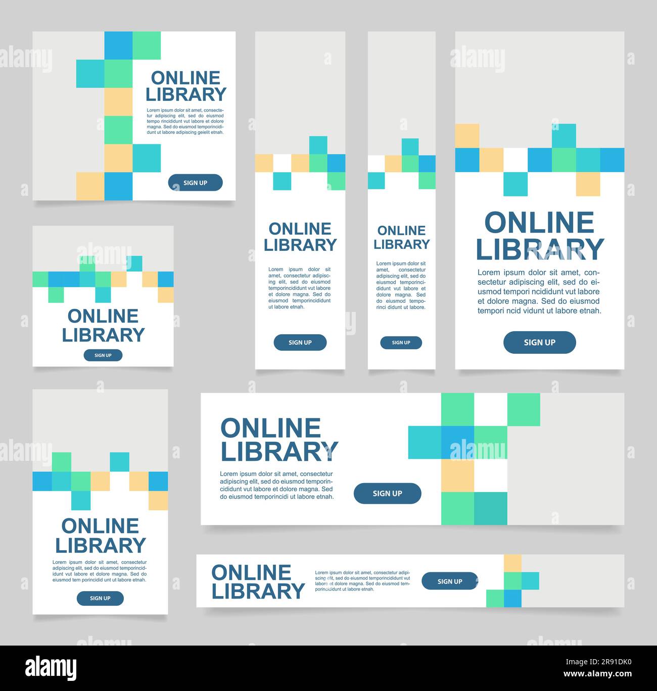Online library web banner design template Stock Vector Image & Art - Alamy