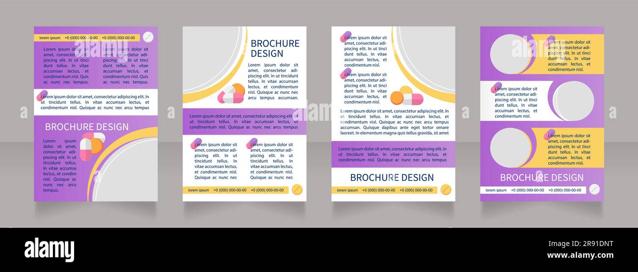 New medication promotional blank brochure layout design Stock Vector ...