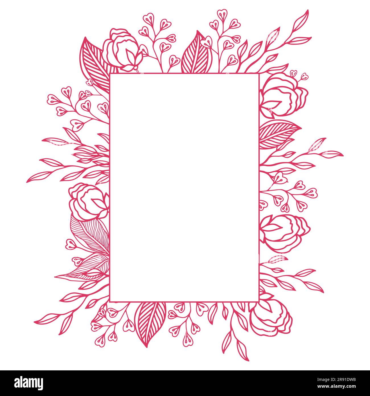 Rose grass frame card Cut Out Stock Images & Pictures - Alamy