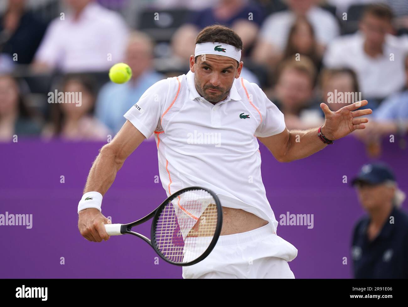 Bulgaria's Grigor Dimitrov in action during the Men's Quarter final ...
