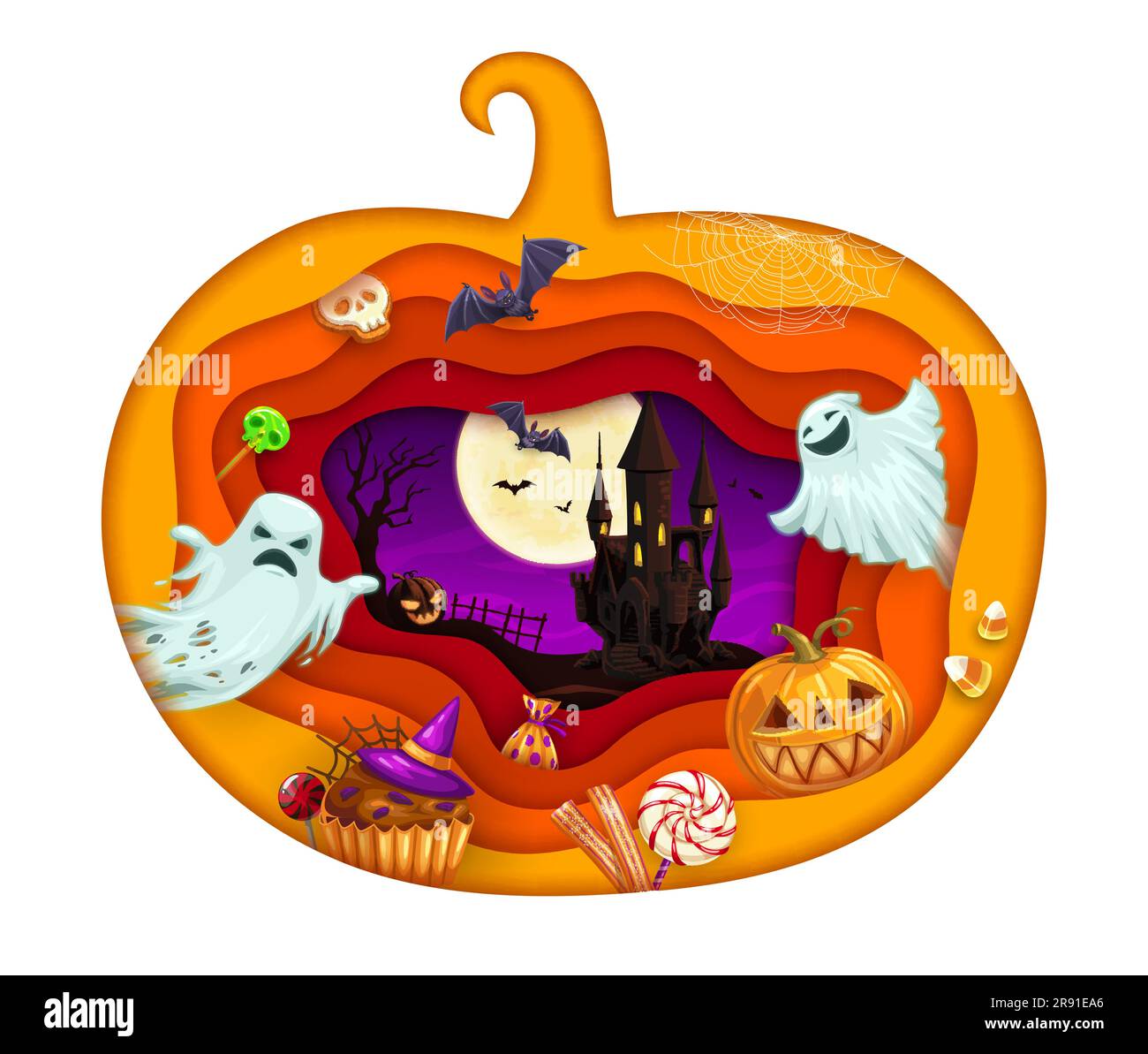 3d illustration haunted house Stock Vector Images - Alamy