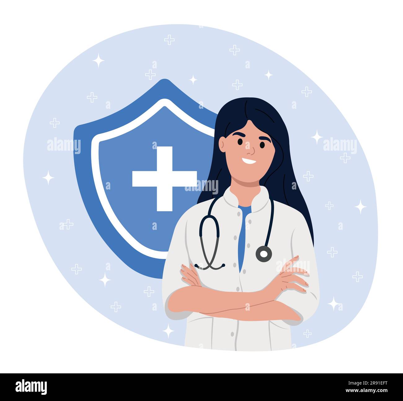 Avatar smiling female doctor. Medical consultation online .Shield ...