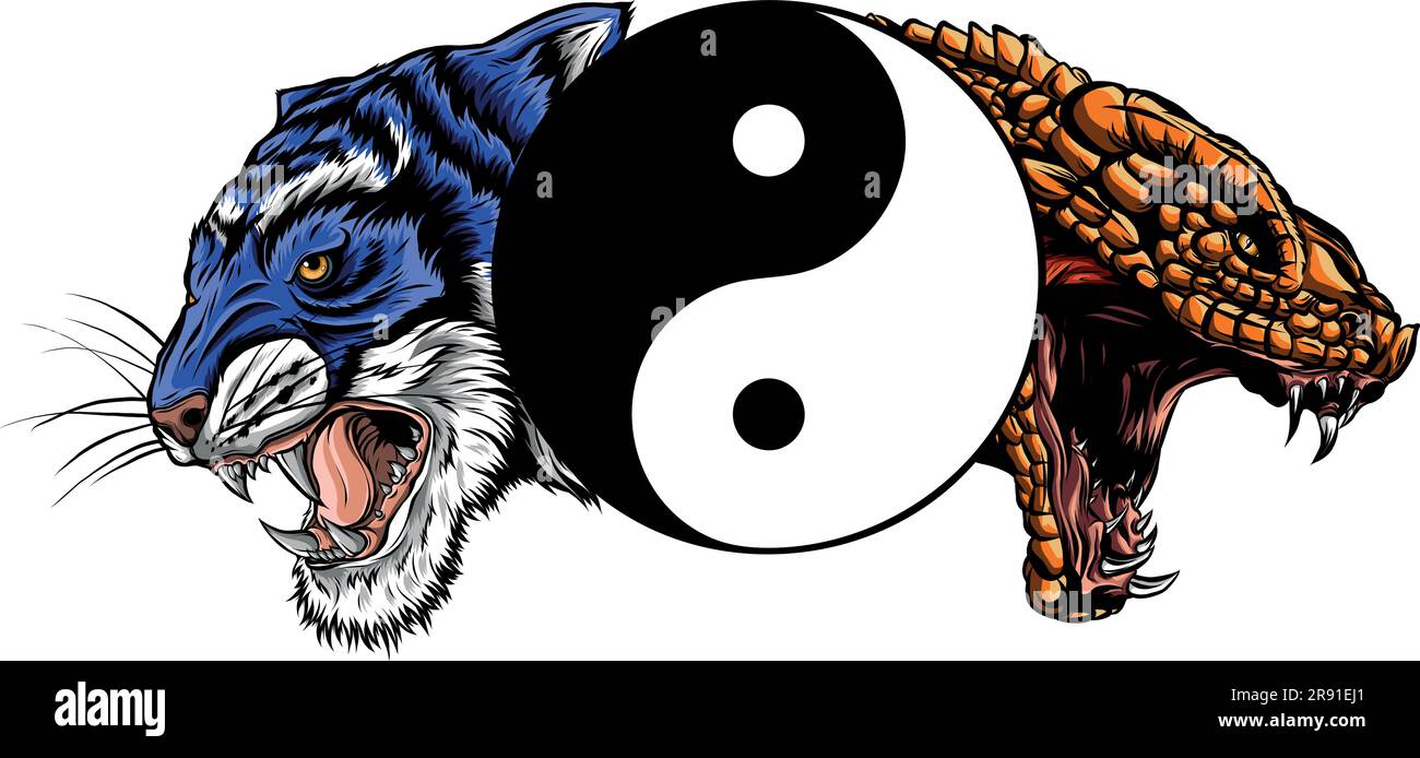 vbector illustration of Tiger and snake head Stock Vector Image & Art ...