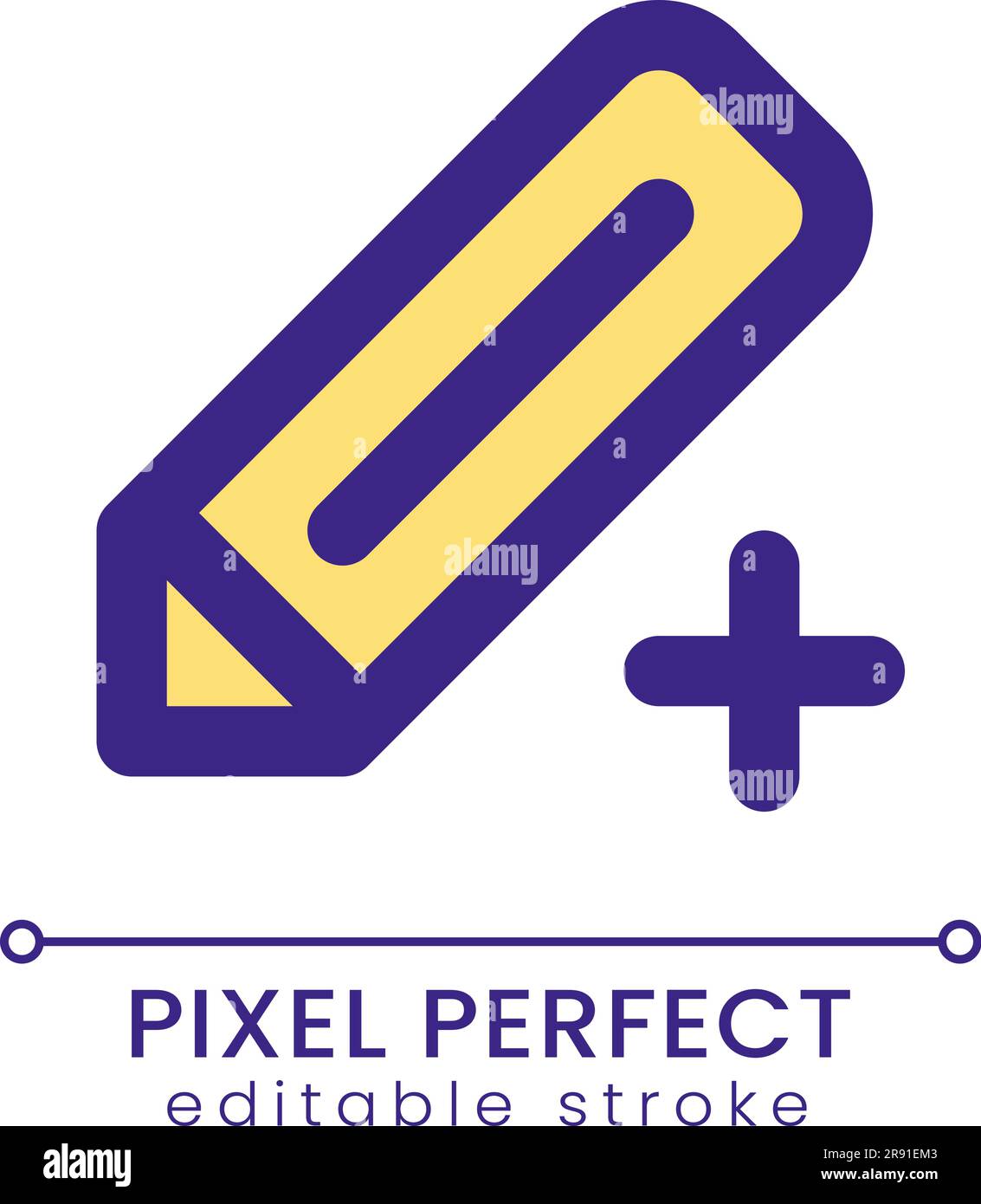 Pencil and plus pixel perfect RGB color ui icon Stock Vector Image ...