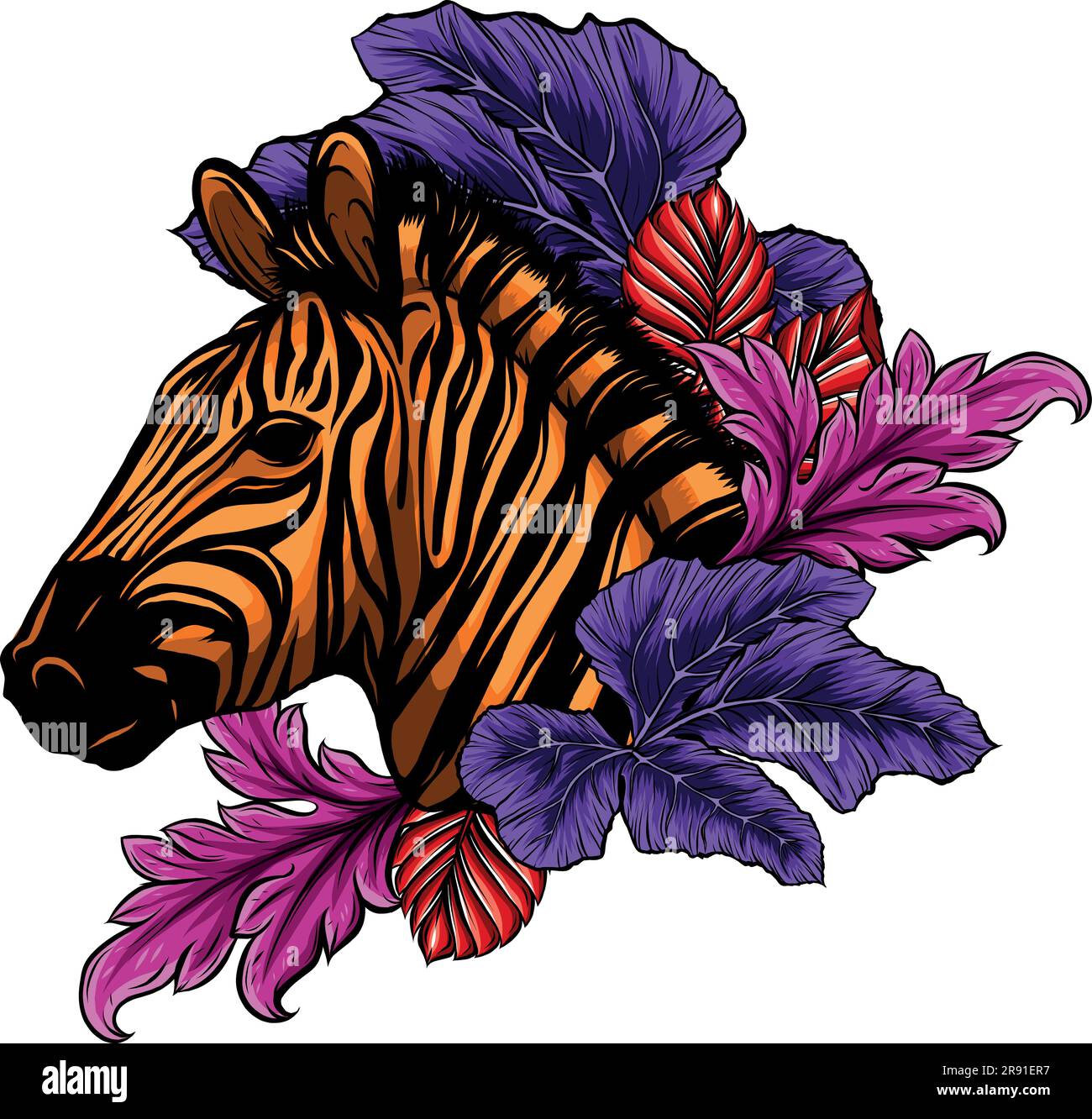 Zebra head profile Stock Vector Images - Alamy